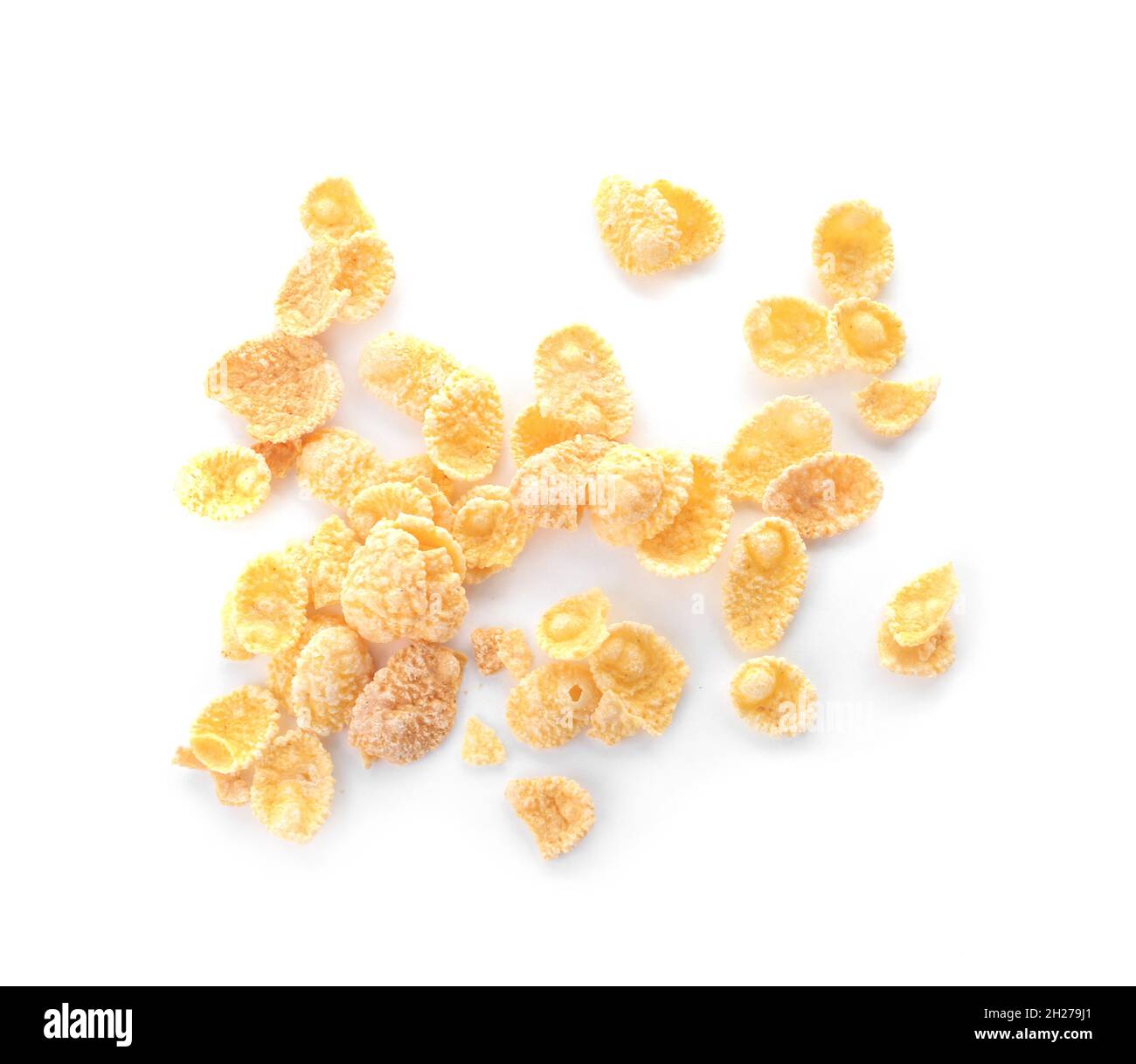 Corn flakes on white background. Healthy grains and cereals Stock Photo ...