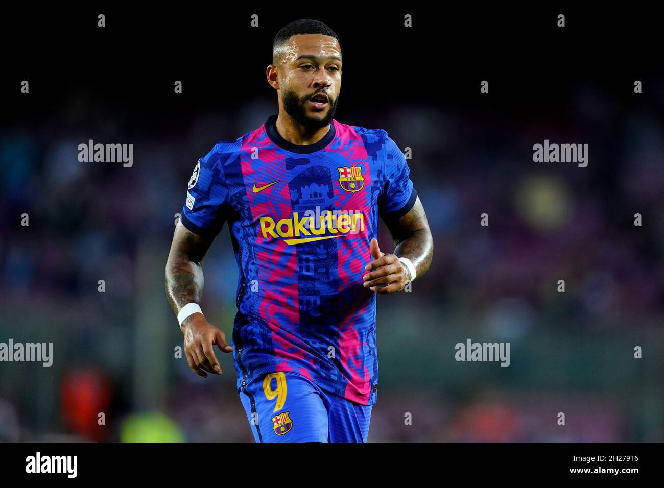 Memphis Depay of FC Barcelona during the UEFA Champions League match ...