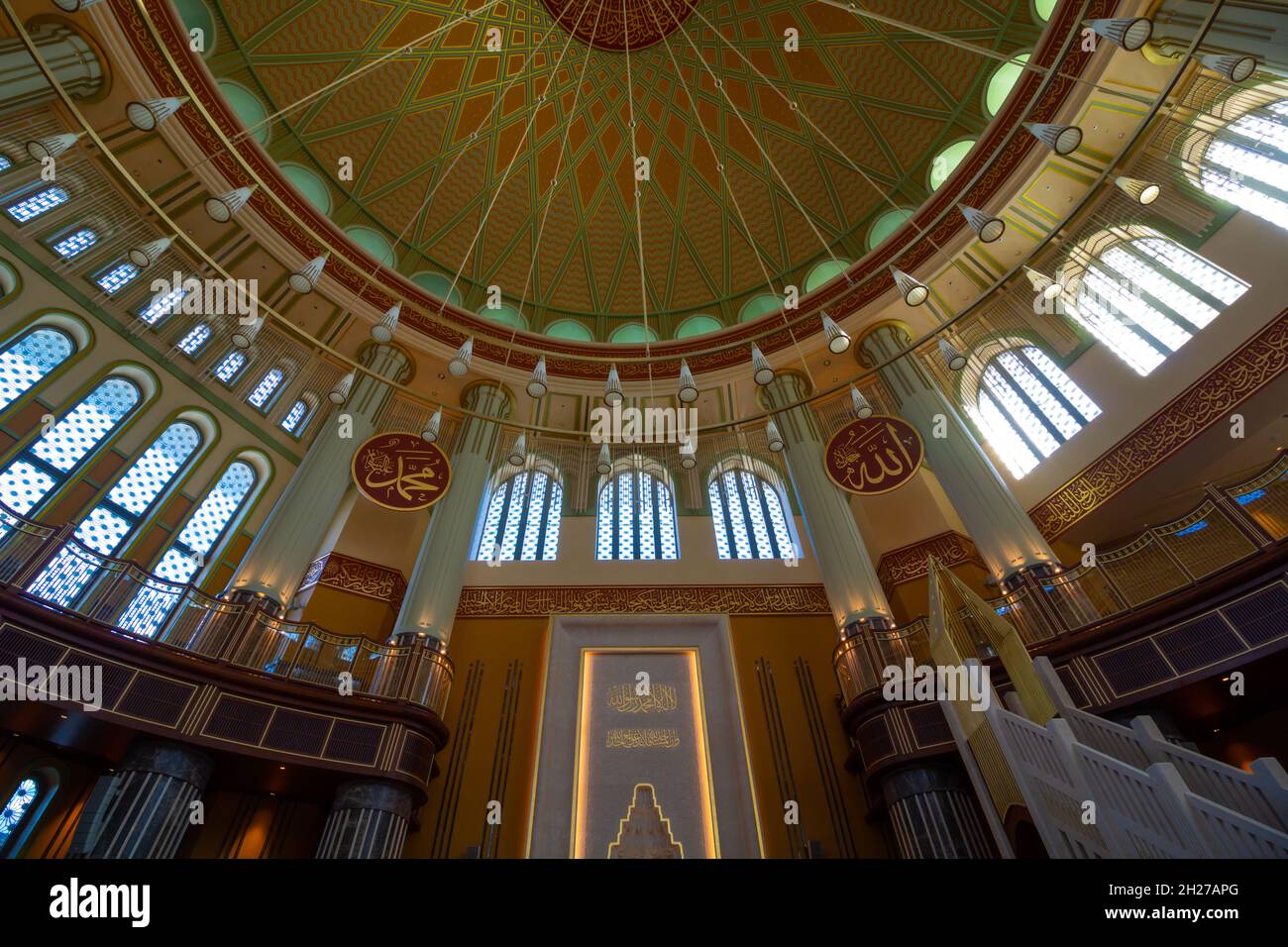 Istanbul Turkey - 9.6.2021: Interior of Taksim Mosque in Beyoglu ...