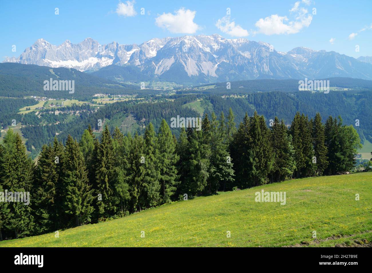 beautiful alpine landscape of the Schladming-Dachstein region in ...