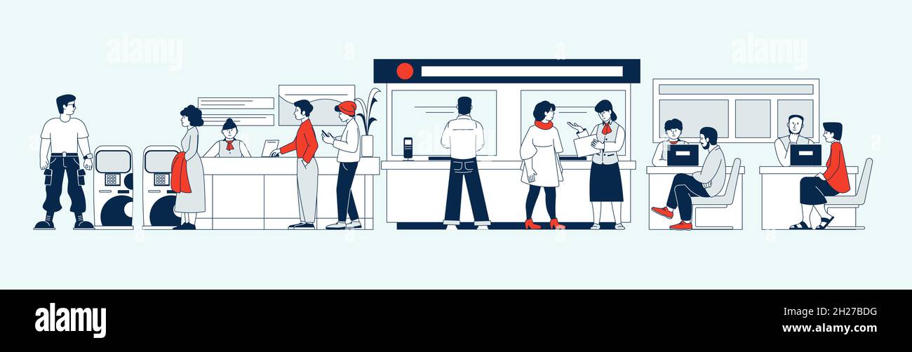 Bank counter cartoon hi-res stock photography and images - Alamy