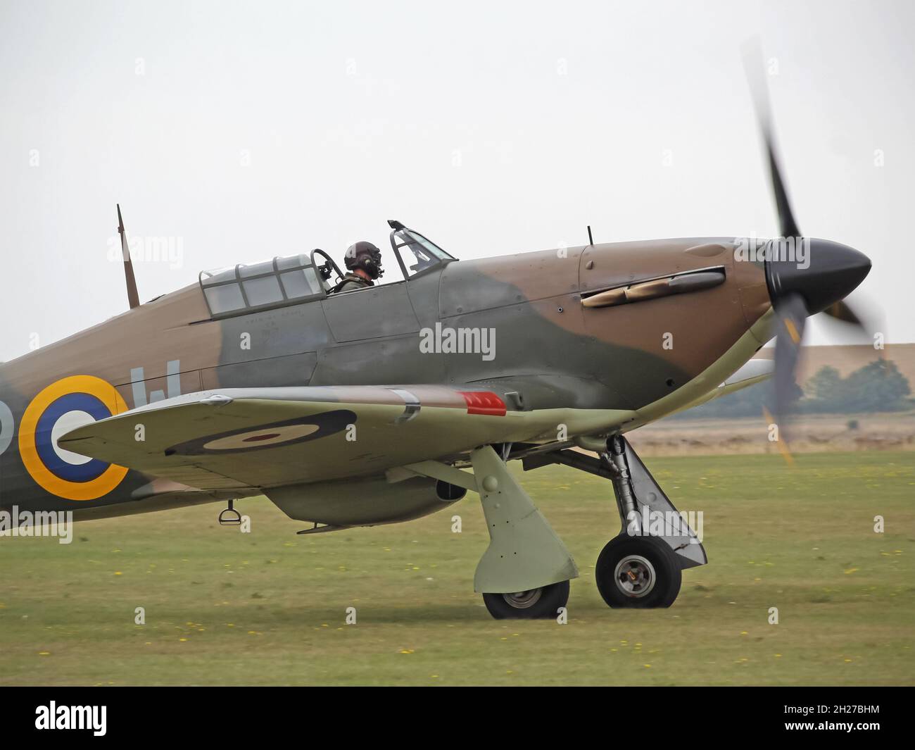 restored RAF hurricane getting ready for a flypast at Imperial War ...