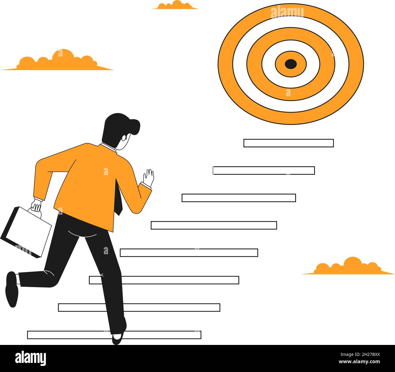 Career goal. Professional ladder, moving to achieve target. Business ... Career goal. Professional ladder, moving to achieve target. Business ...
