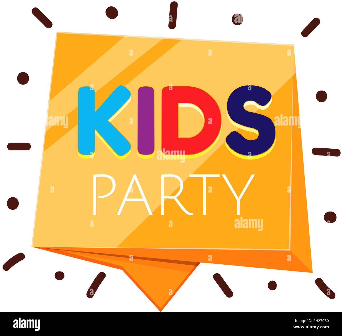 Kids party logo. Fun burst popup holiday banner Stock Vector Image ...