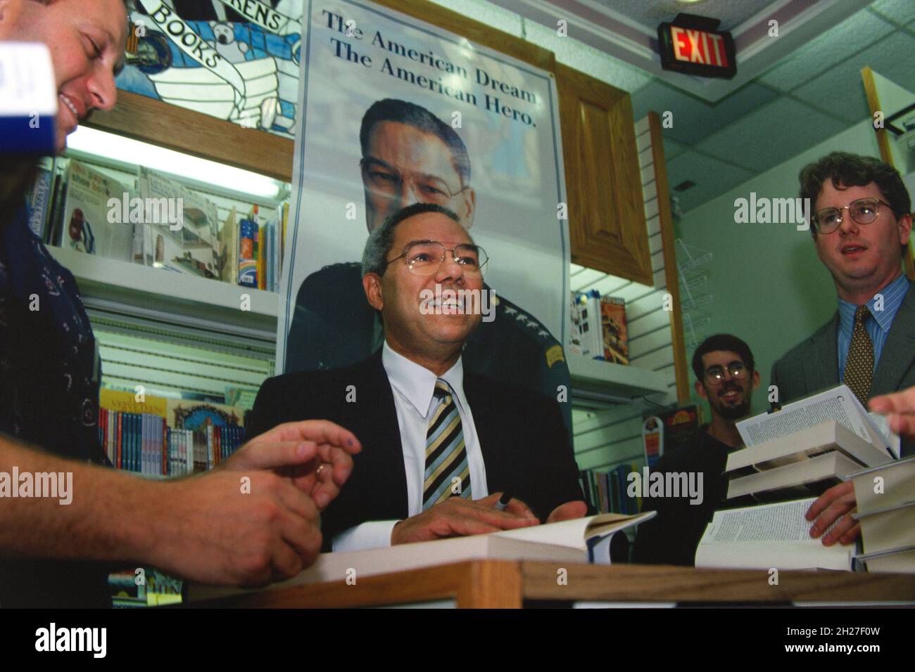 General Colin Powell signs copy of his book in McLean, Virginia Stock ...