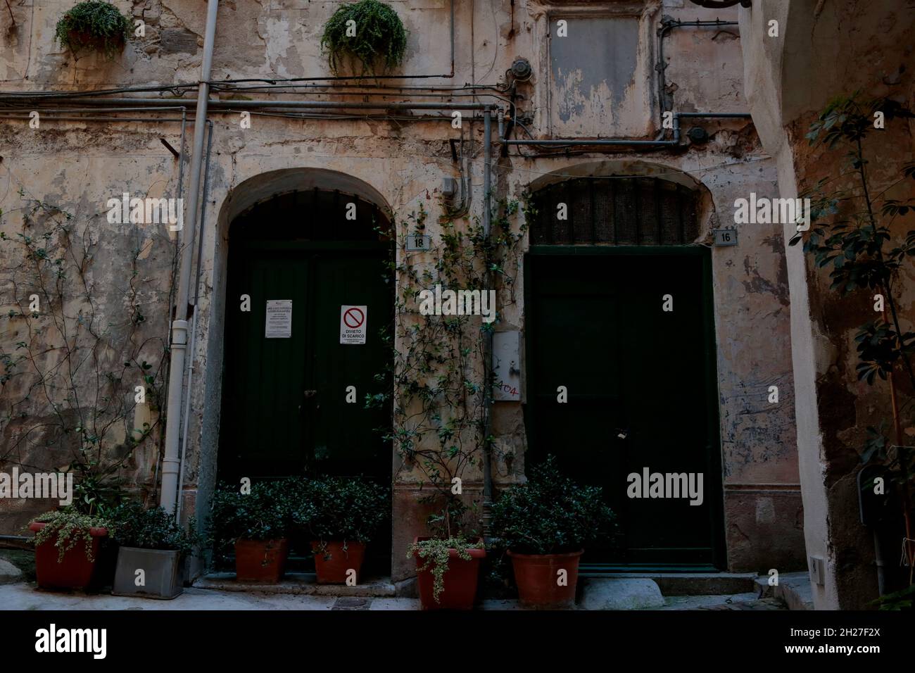 Old town of Sanremo known as Pigna, Italian mediaval city of the ...