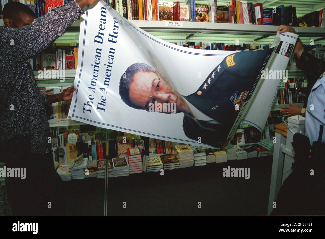 General Colin Powell signs copy of his book in McLean, Virginia Stock ...