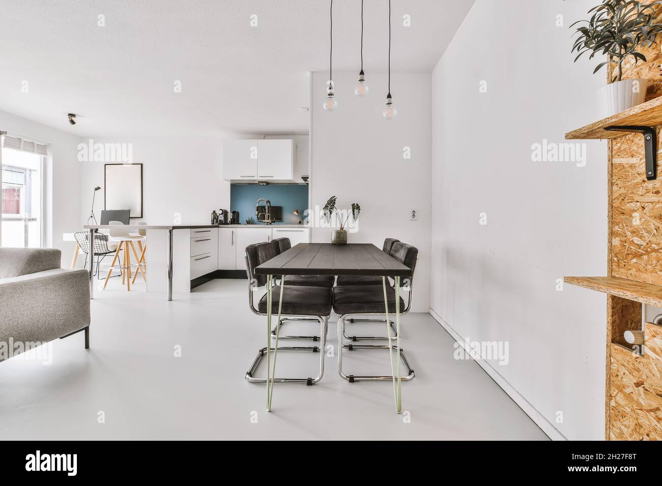 Modern dining room in a luxury house with individual design Stock Photo ...