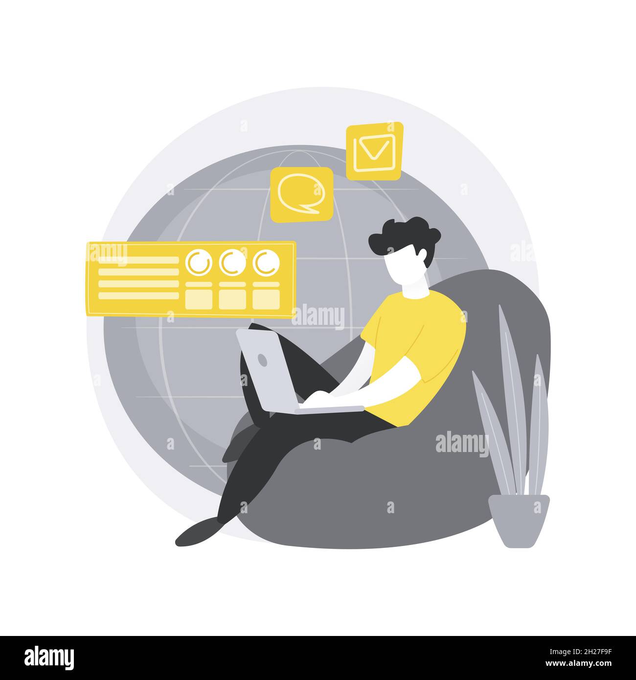 Remote worker abstract concept vector illustration Stock Vector Image ... Remote worker abstract concept vector illustration Stock Vector Image ...