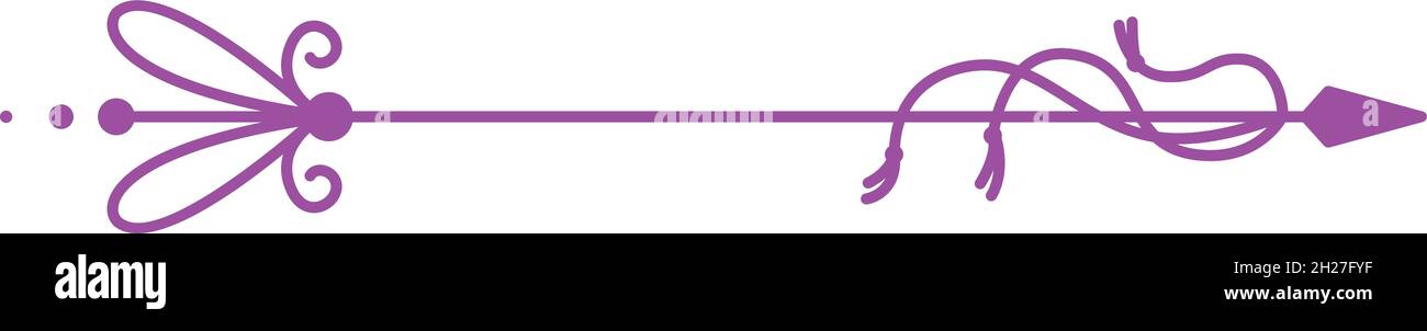 Decorative arrow. Vintage ornament divider. Retro hand drawn style ...