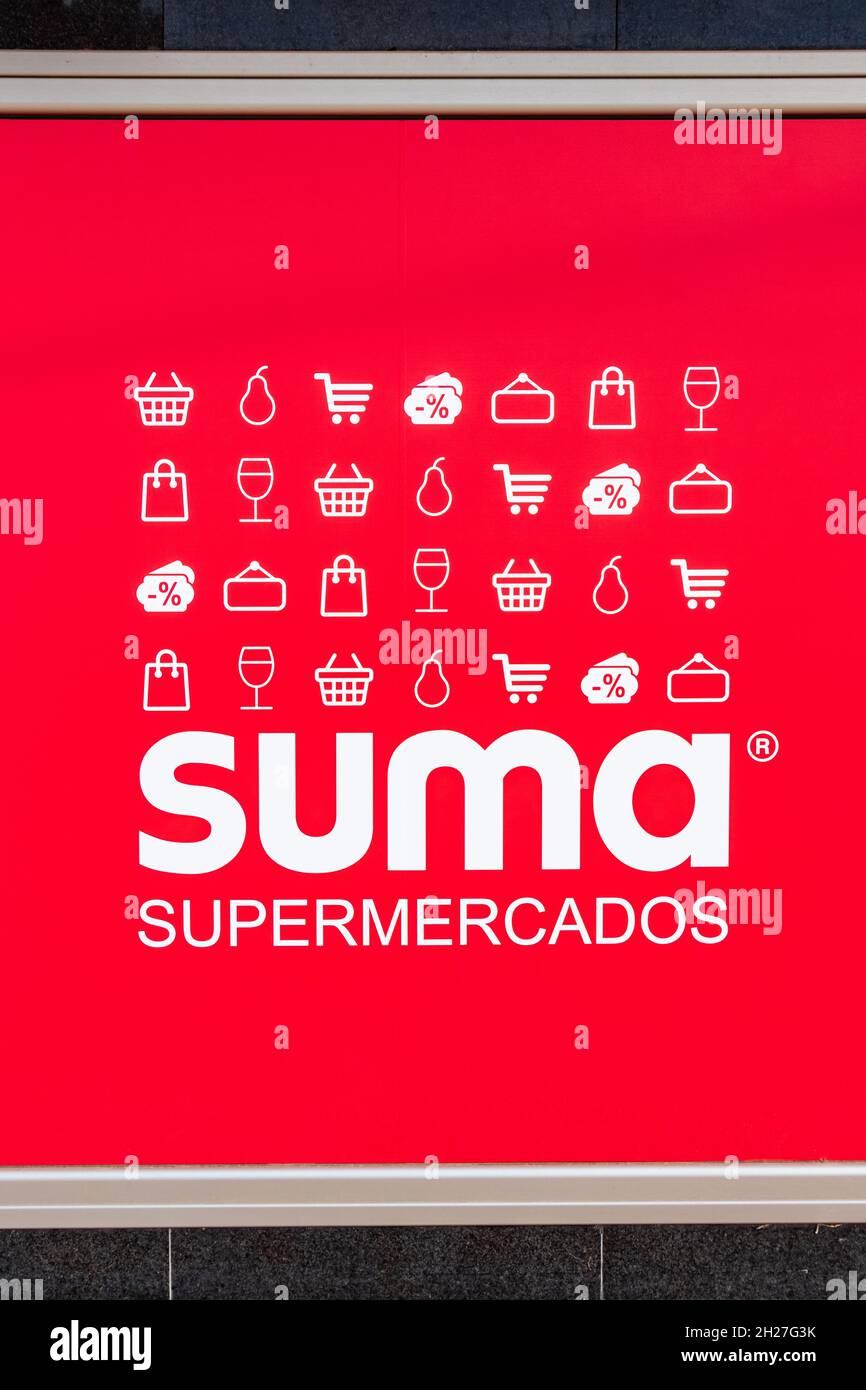 shop sign and logo for Suma supermercado supermarket in Can Pastilla ...