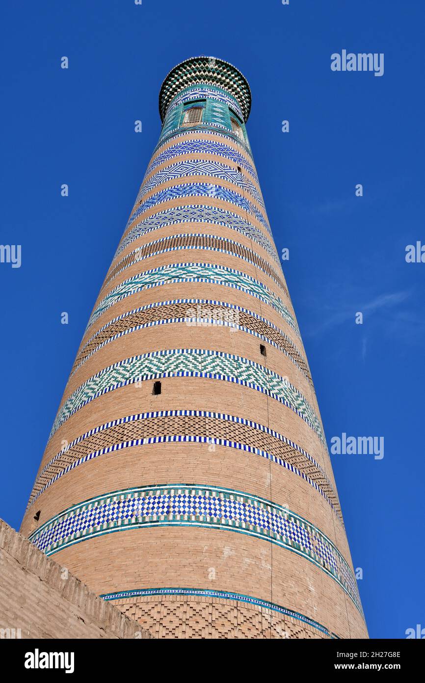 Islam Khoja minaret, Itchan Kala, Ichan-Qаl’а, Khiva, Xorazm Region, Uzbekistan, Central Asia ...