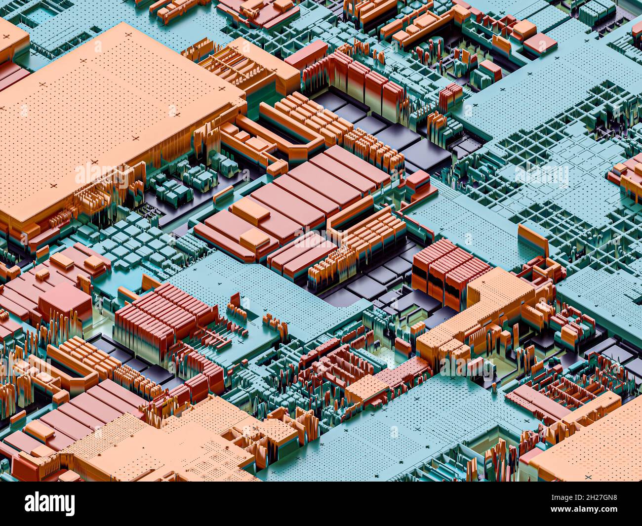 Abstract tech sci-fi background. 3d rendering of futuristic background ...