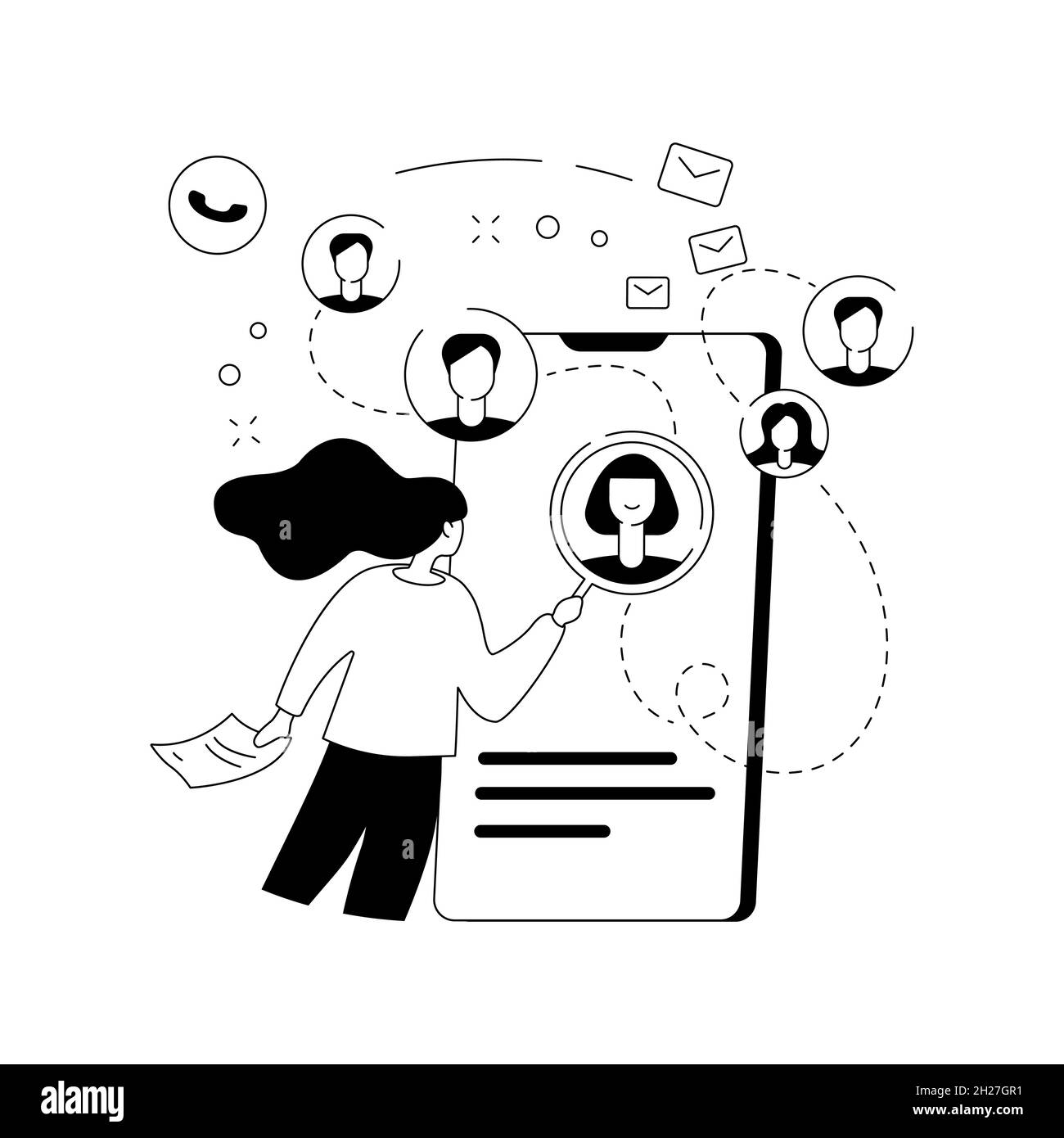 Social network monitoring abstract concept vector illustration Stock ...