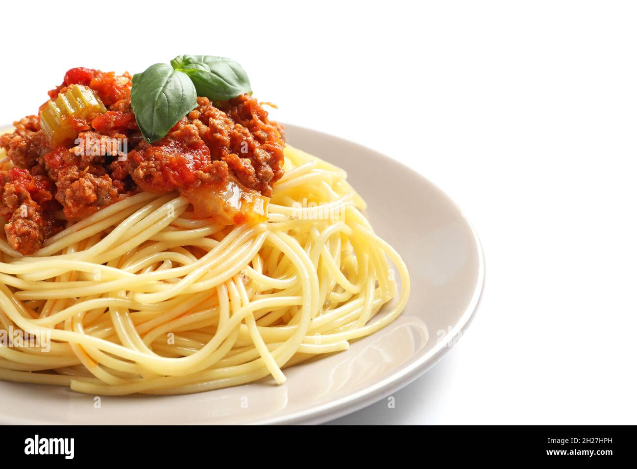 Plate Of Spaghetti White Background