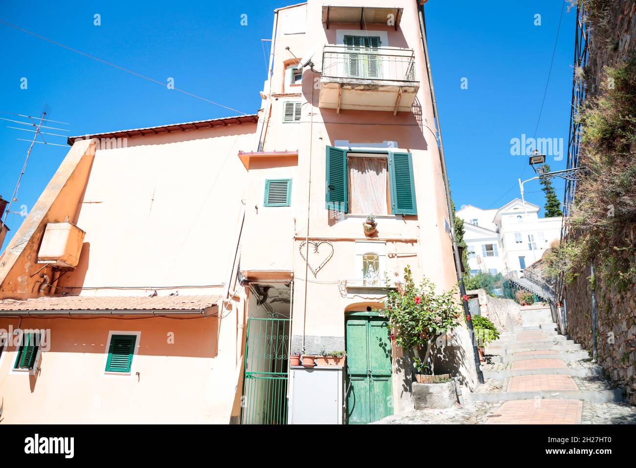 Old town of Sanremo known as Pigna, Italian mediaval city of the ...