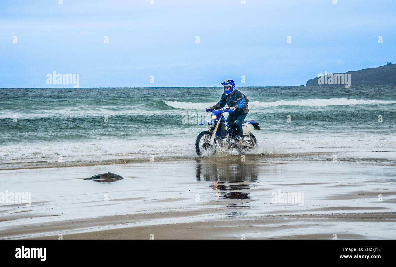 trail bike riding at Rainbow Beach, Great Sandy National Park, Gympie Region, Qeensland ...
