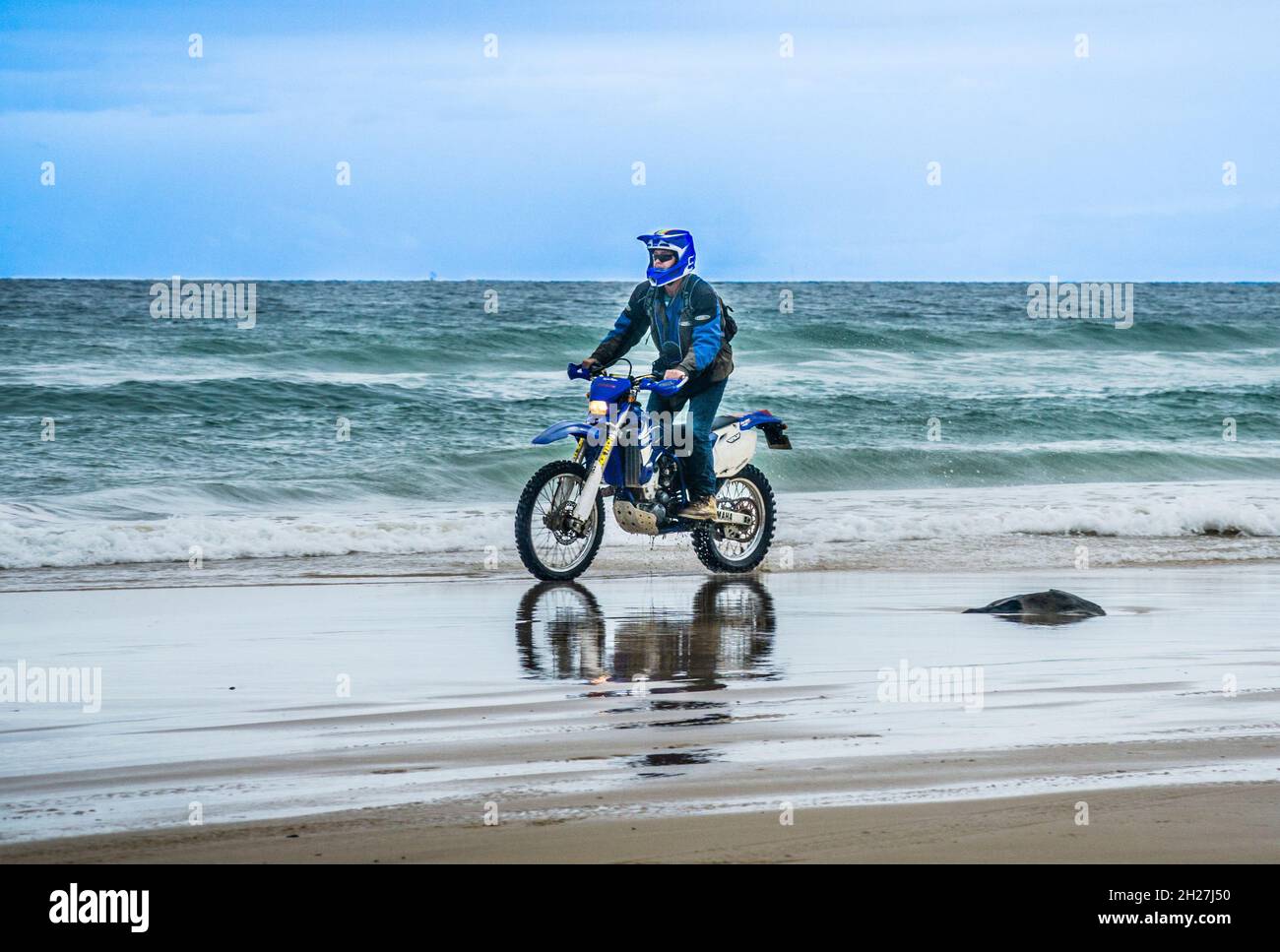 trail bike riding at Rainbow Beach, Great Sandy National Park, Gympie Region, Qeensland ...