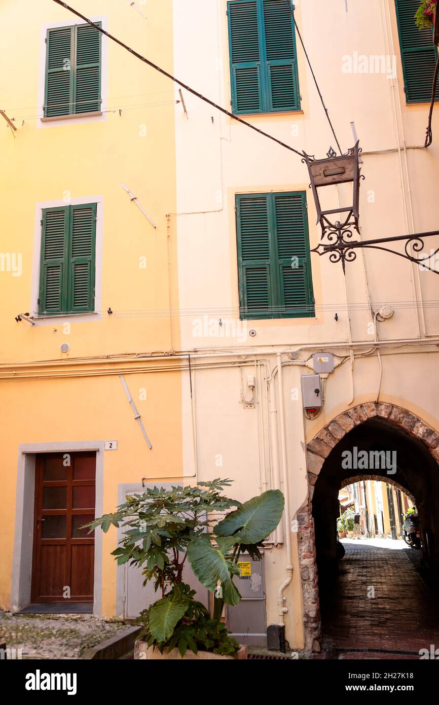 Old town of Sanremo known as Pigna, Italian mediaval city of the ...