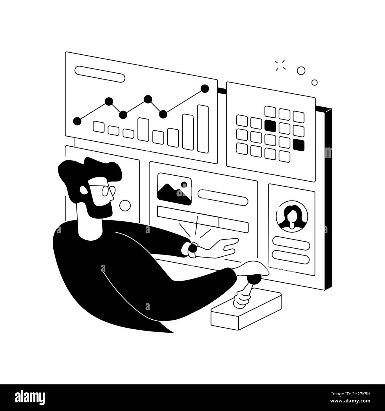 Social media dashboard abstract concept vector illustration Stock ...