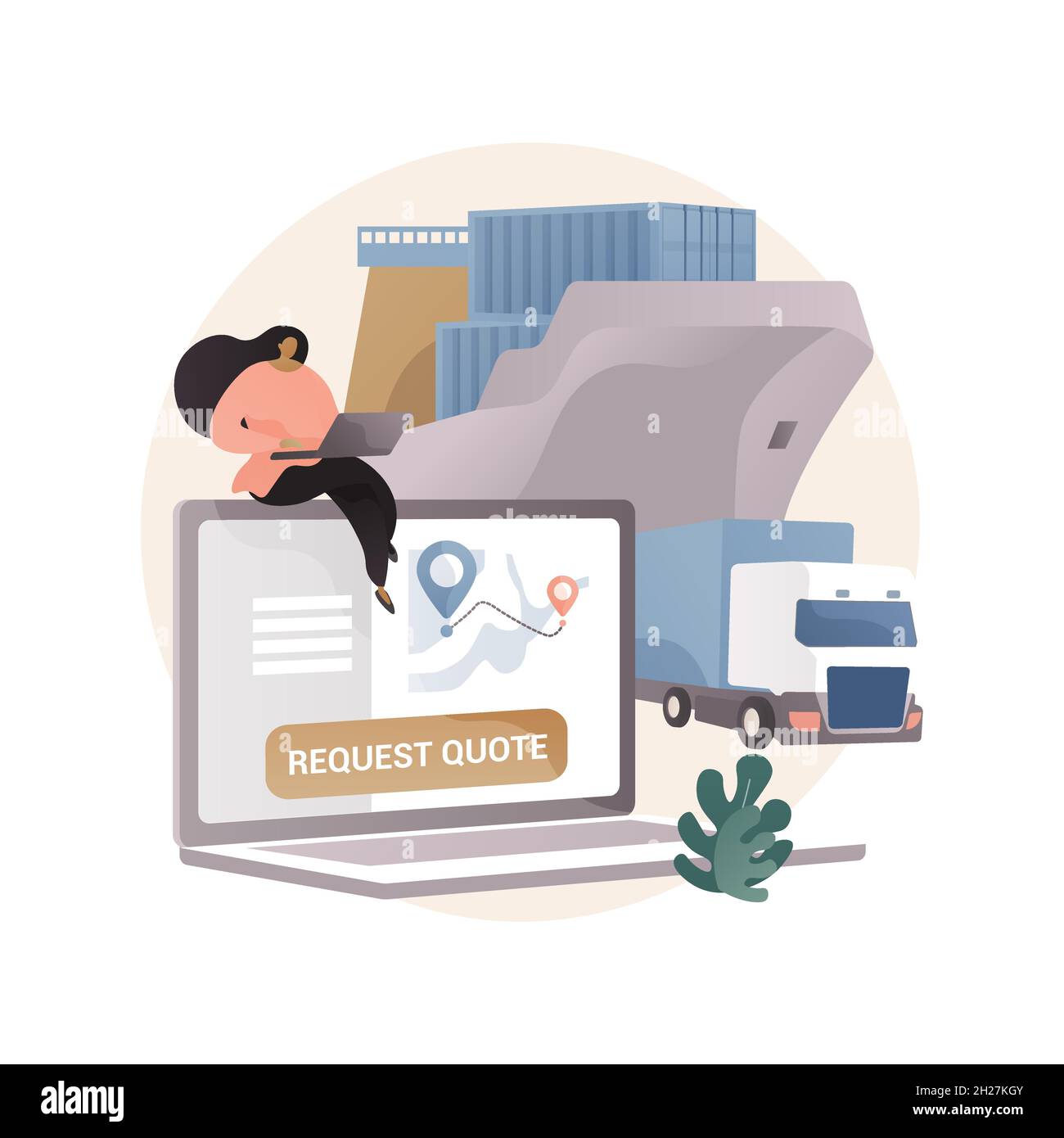 Freight quote request abstract concept vector illustration Stock Vector ...