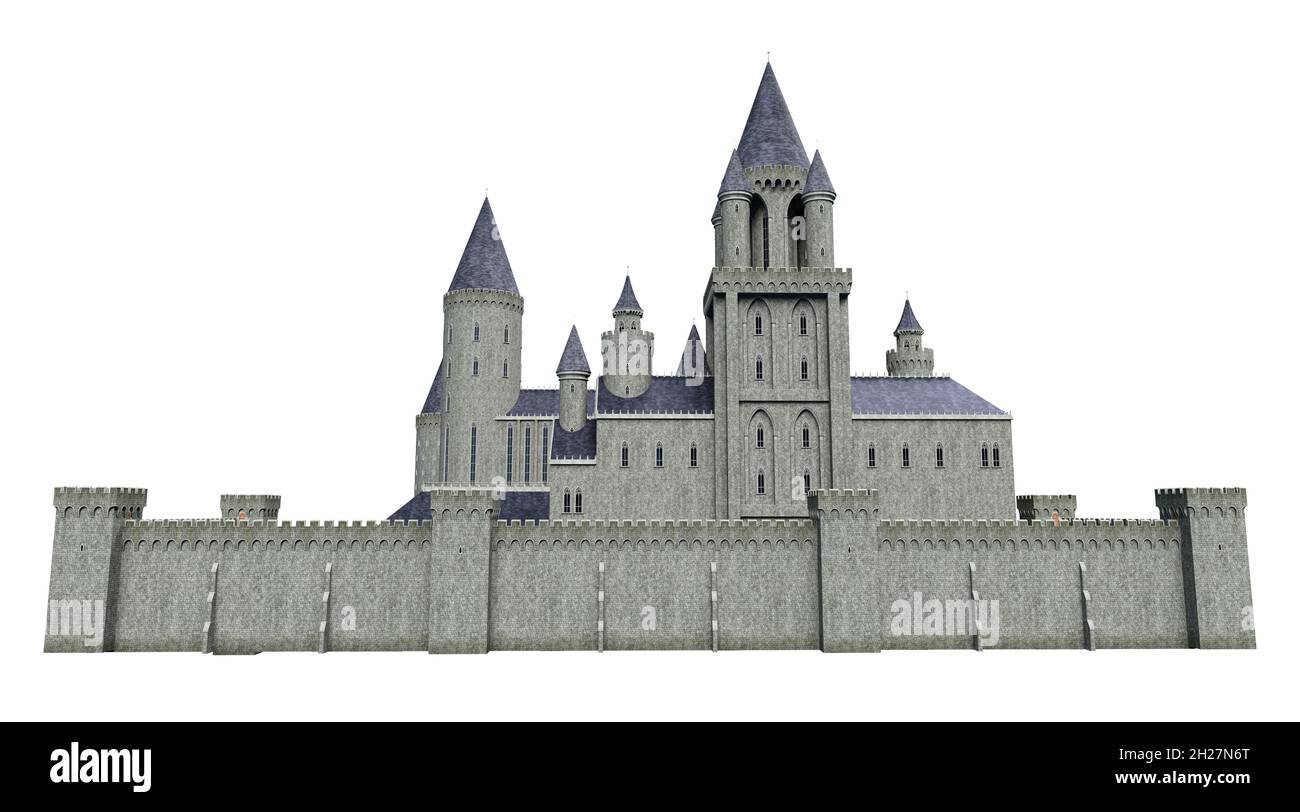 Castle Academy Fantasy Architecture, 3D illustration, 3D rendering ...