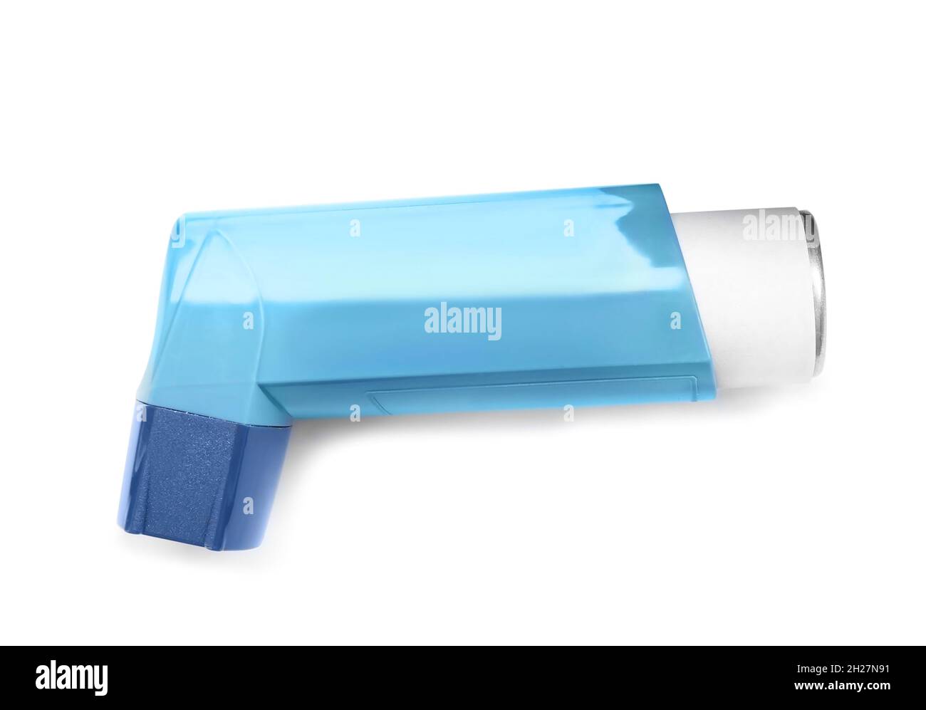 Asthma inhaler on white background, top view. Medical treatment Stock ...