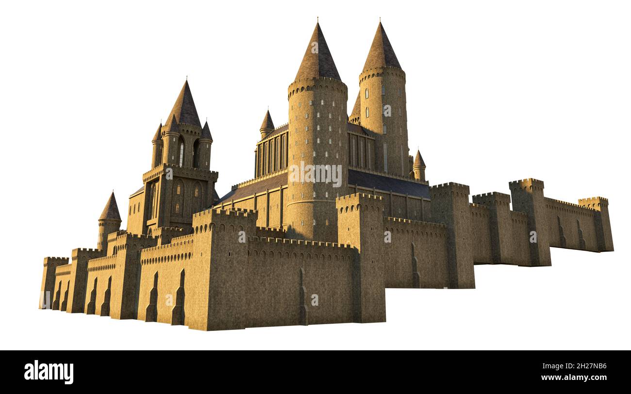 Castle Academy Fantasy Architecture, 3D illustration, 3D rendering ...