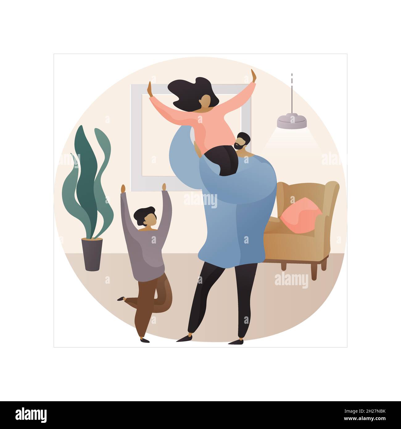 Single parent abstract concept vector illustration Stock Vector Image ...
