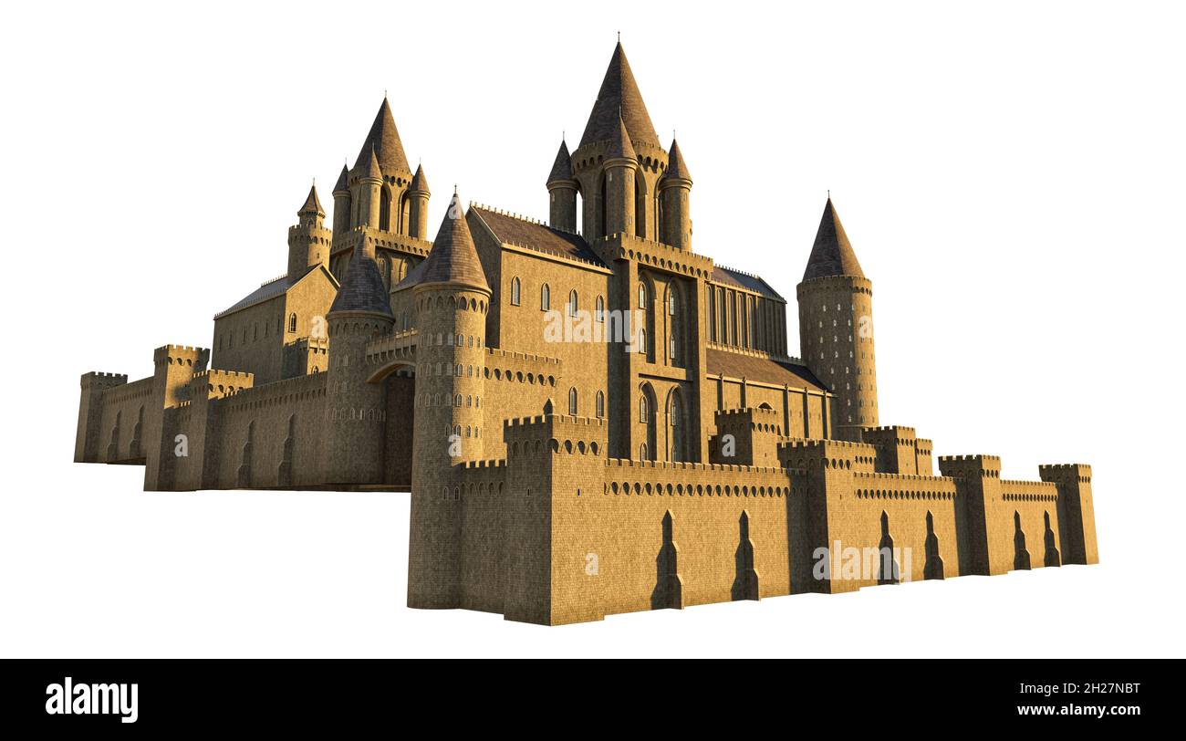 Castle Academy Fantasy Architecture, 3D illustration, 3D rendering ...
