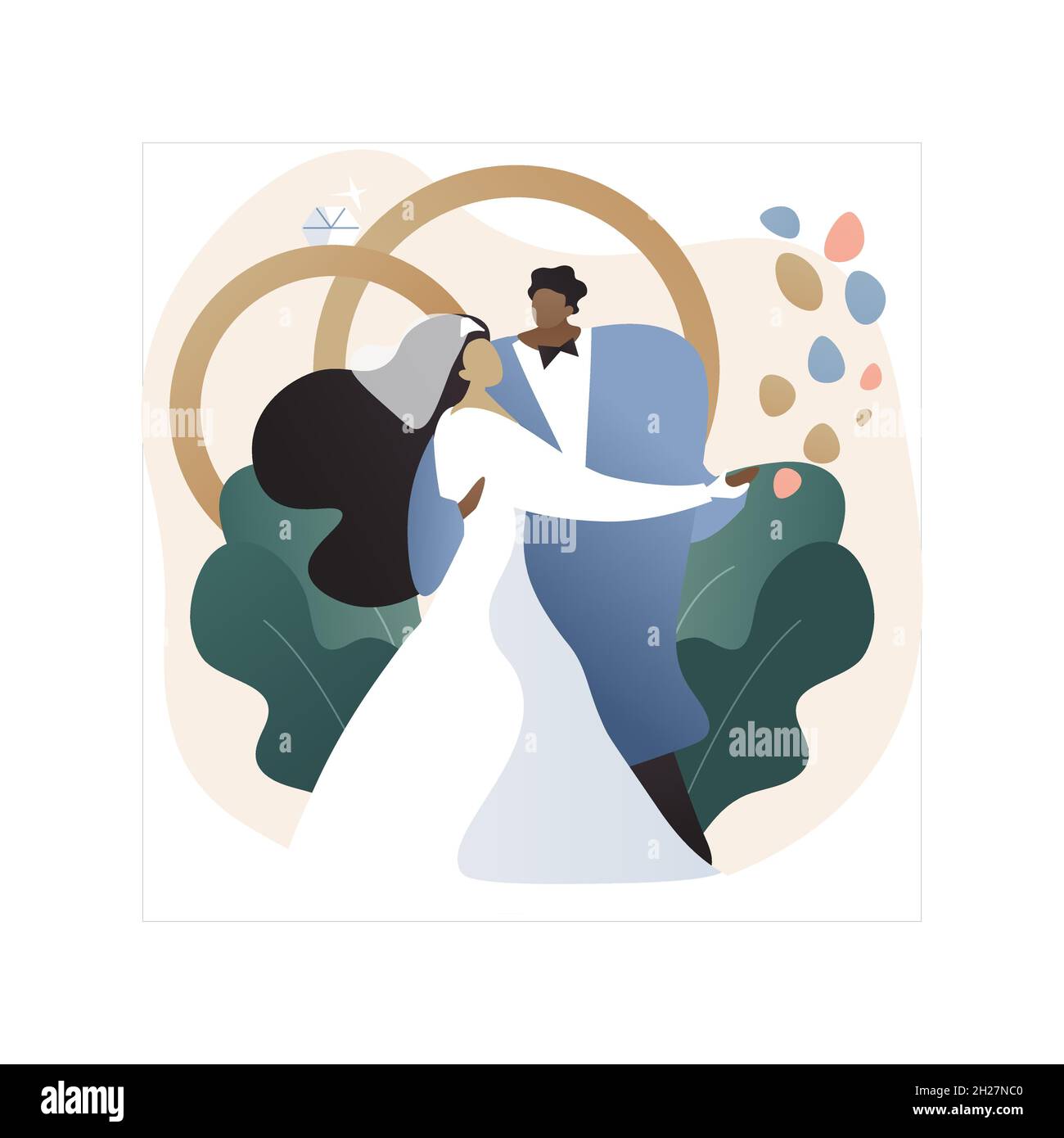 Mixed marriage abstract concept vector illustration Stock Vector Image ...