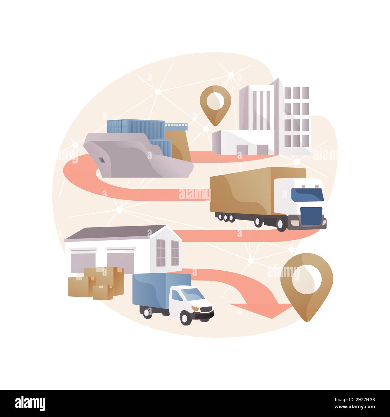 Blockchain in transport technology abstract concept vector illustration ...