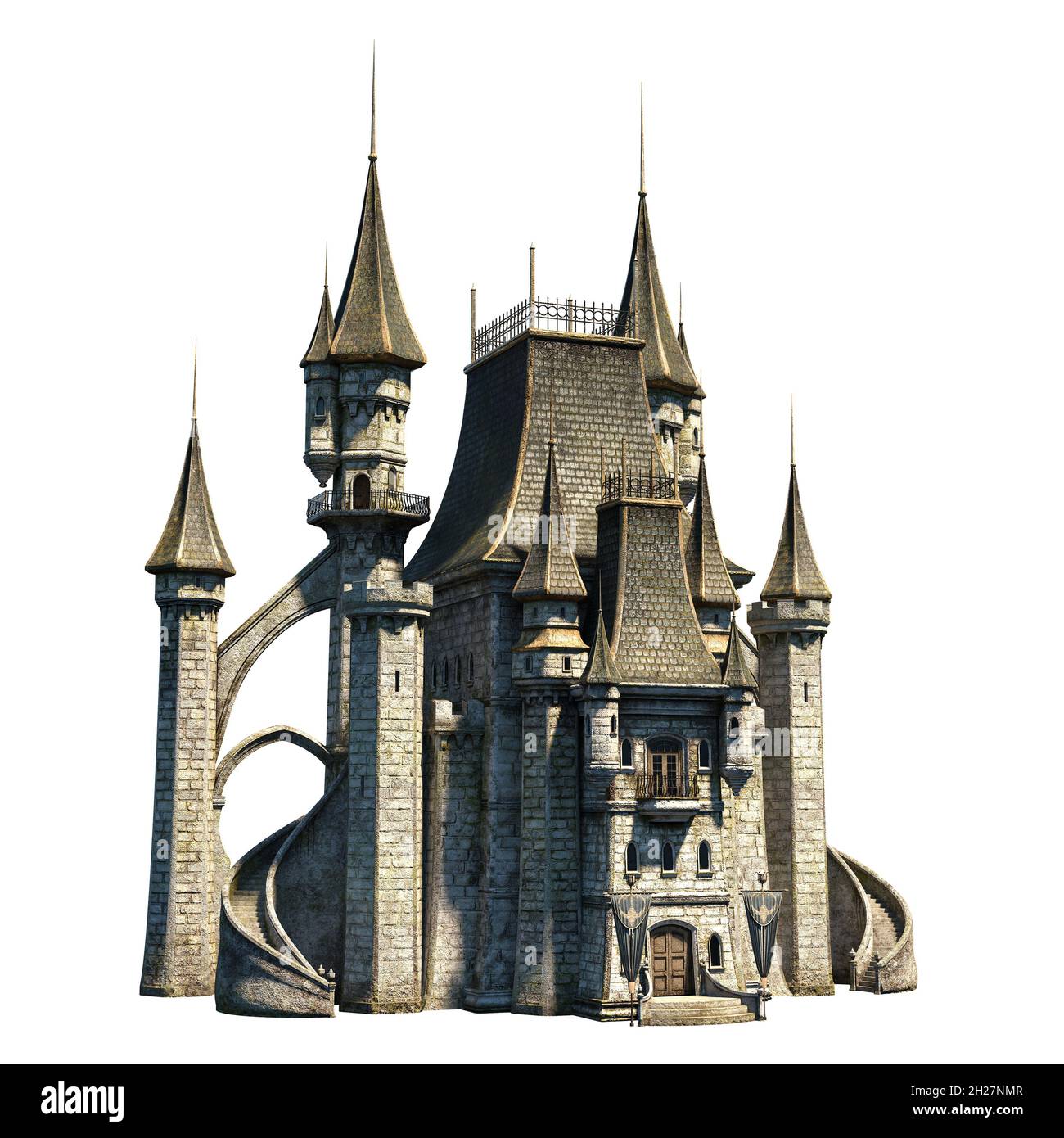 Castle Academy Fantasy Architecture, 3D illustration, 3D rendering ...