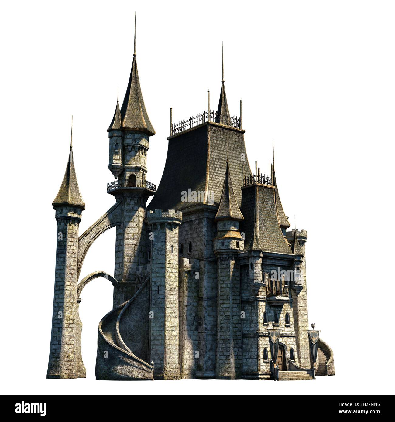 Castle Academy Fantasy Architecture, 3D illustration, 3D rendering ...