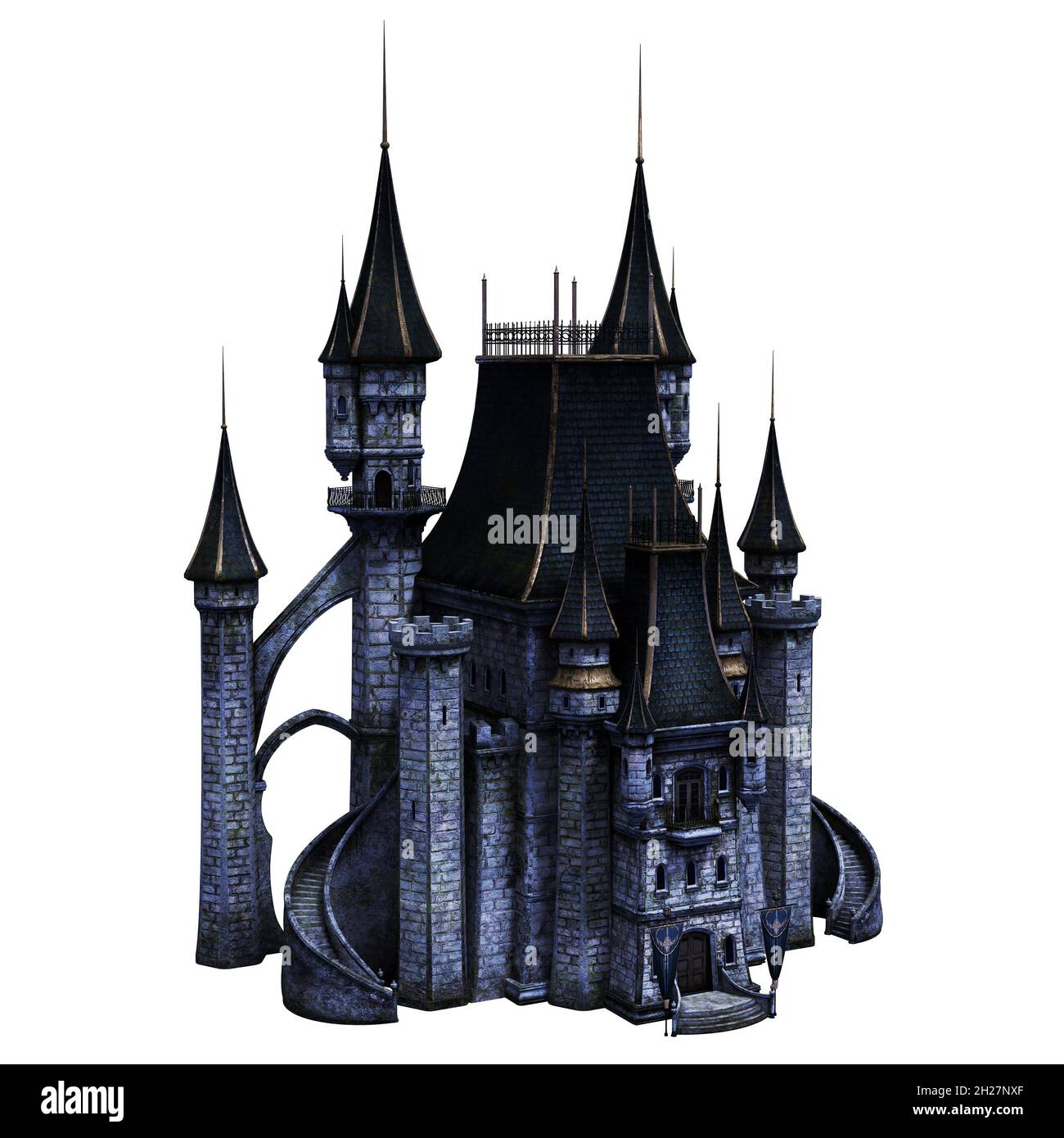 Castle Academy Fantasy Architecture, 3D illustration, 3D rendering ...