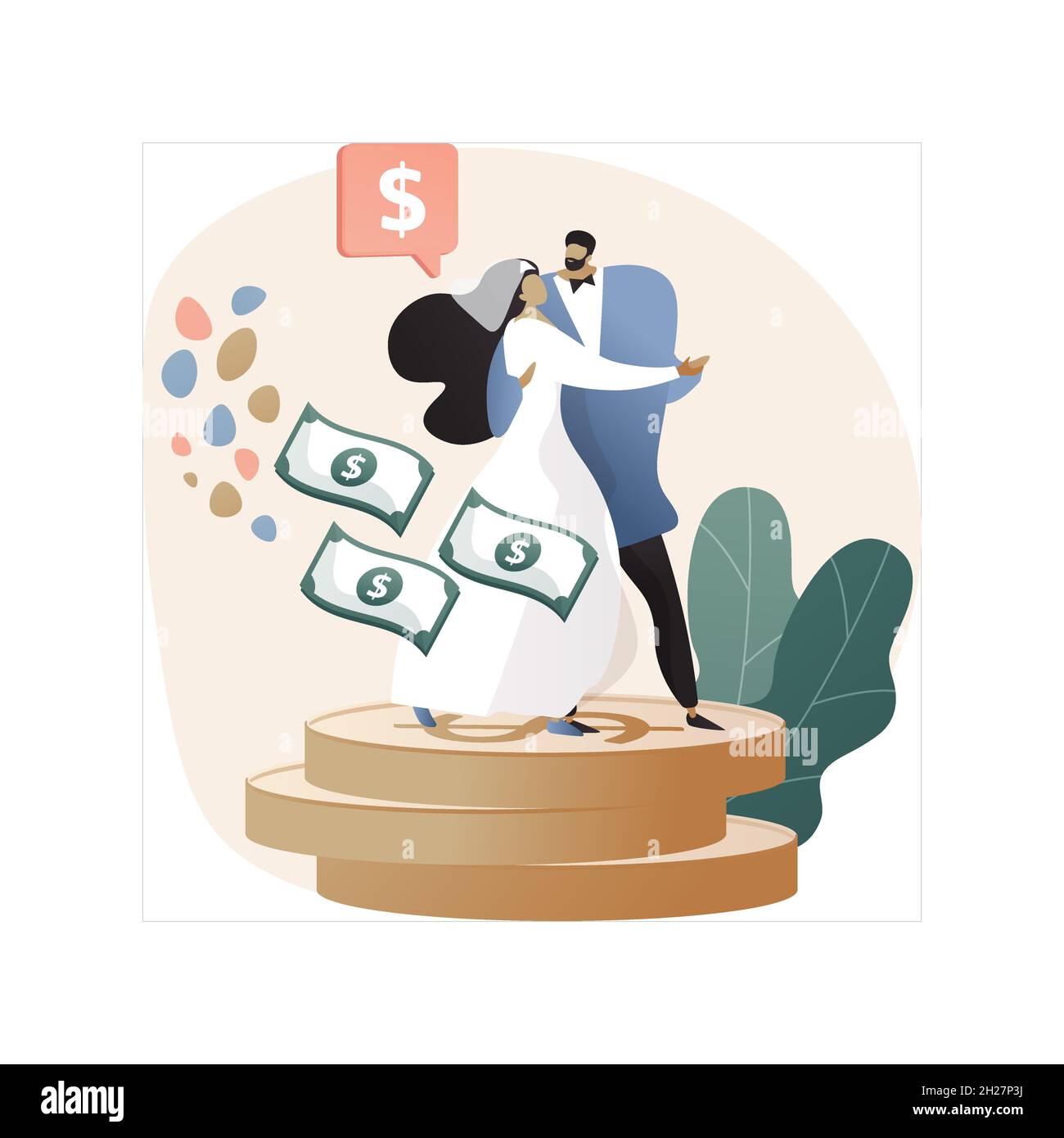 Marriage of convenience abstract concept vector illustration Stock ...