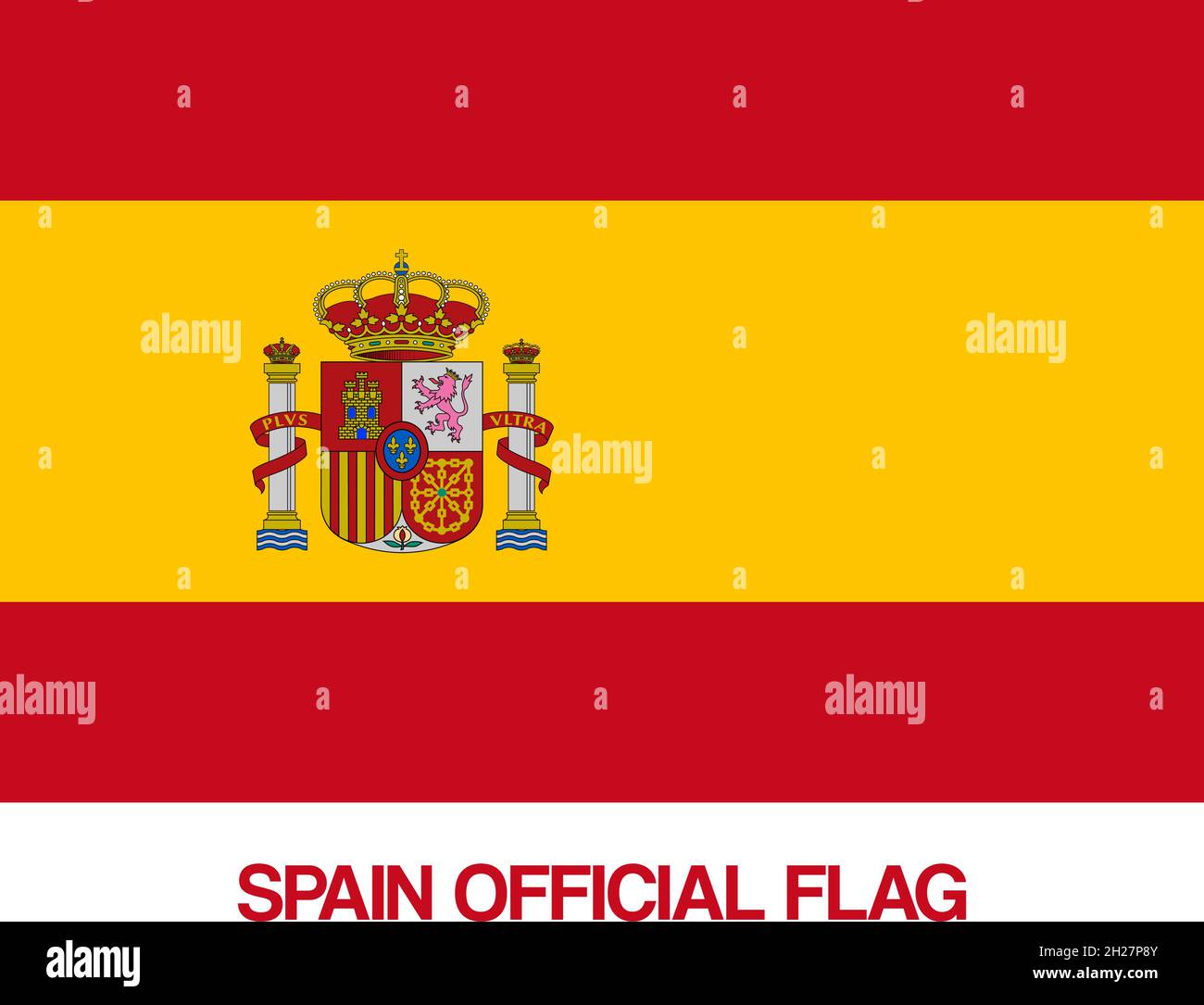 Vector National Flag of Spain with Detailed Emblem Illustration Stock ...