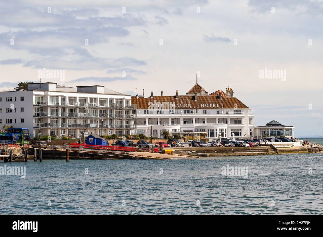 Poole, Dorset, England - June 2021: Exterior view of the Haven Hotel at ...