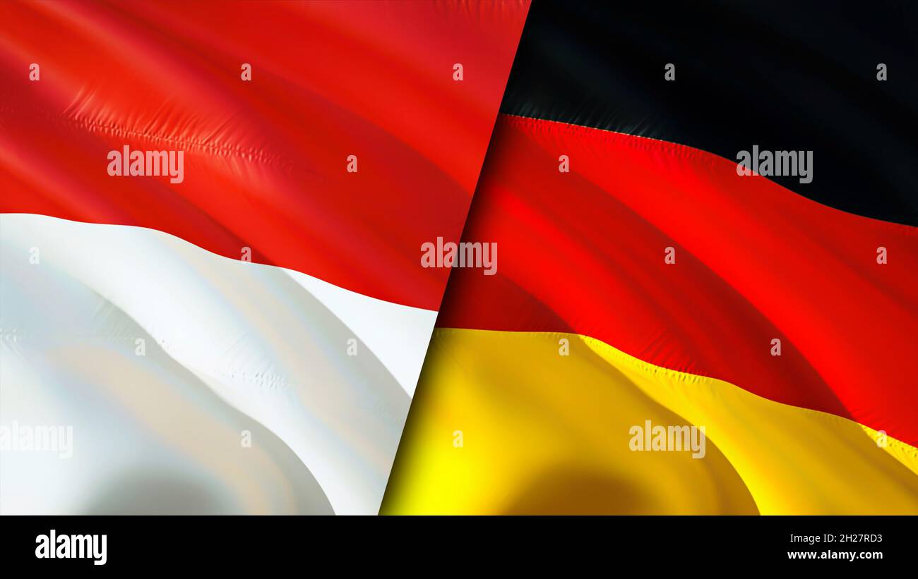 Indonesia and Germany flags. 3D Waving flag design. Indonesia Germany ...