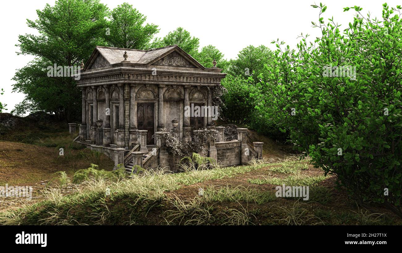 Academy Building Fantasy Architecture, 3D illustration, 3D rendering ...