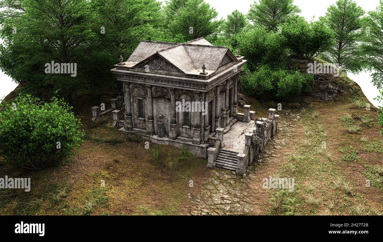 Academy Building Fantasy Architecture, 3D illustration, 3D rendering ...