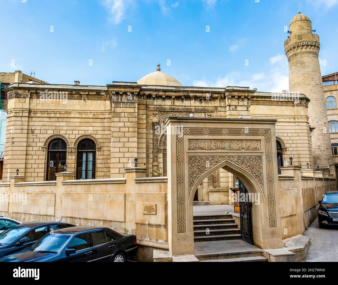 Facade of the Juma Mosque (Friday Mosque) in the old city of Baku ...