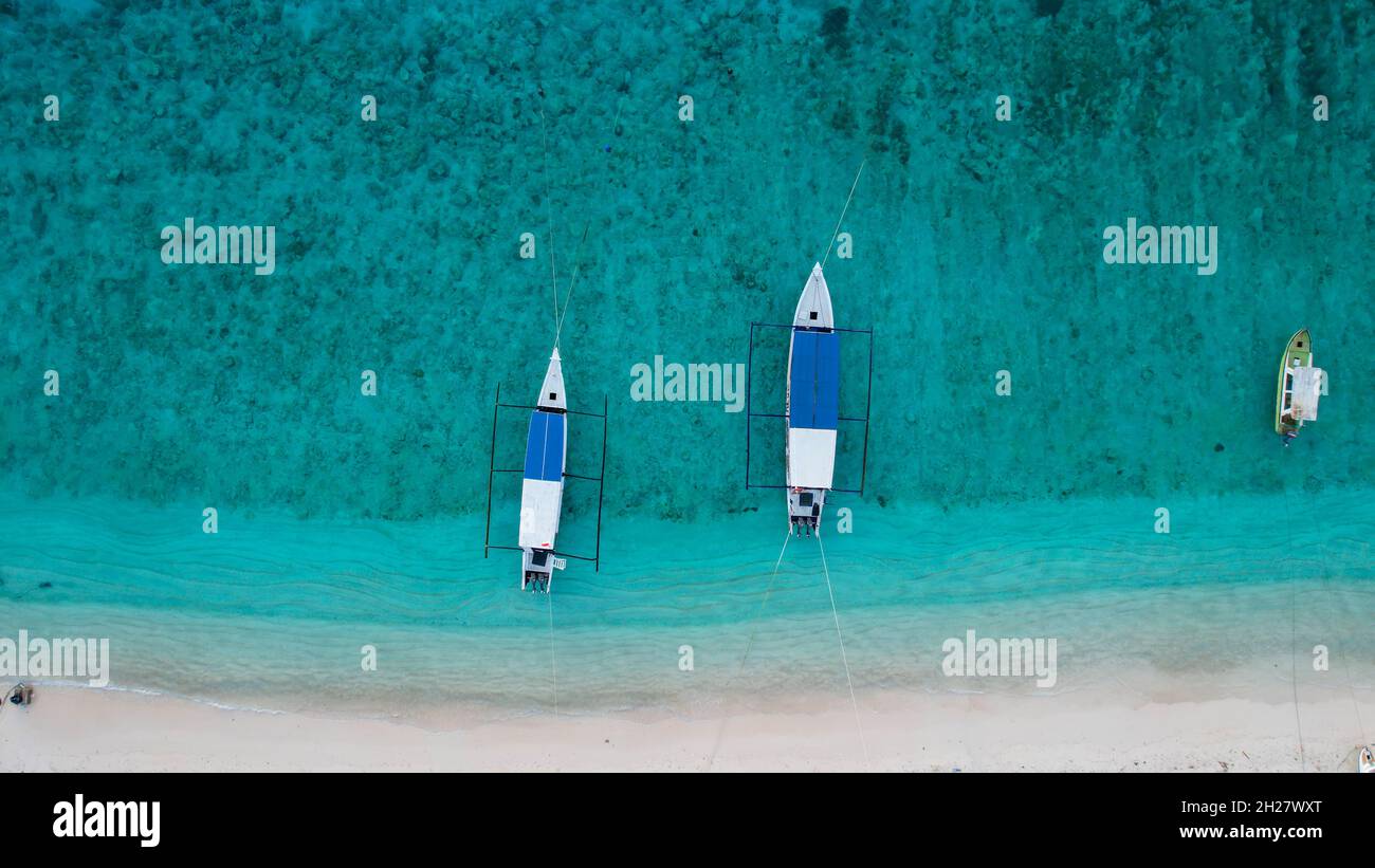 Aerial drone top down ultra wide photo of traditional wooden fishing ...