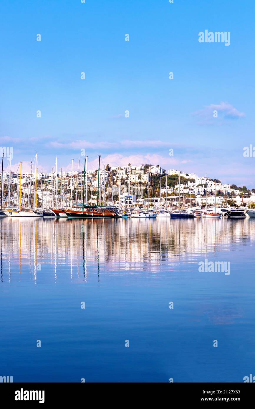 Close up photo of bodrum marina at sunrise in Bodrum, Mugla, Turkey ...
