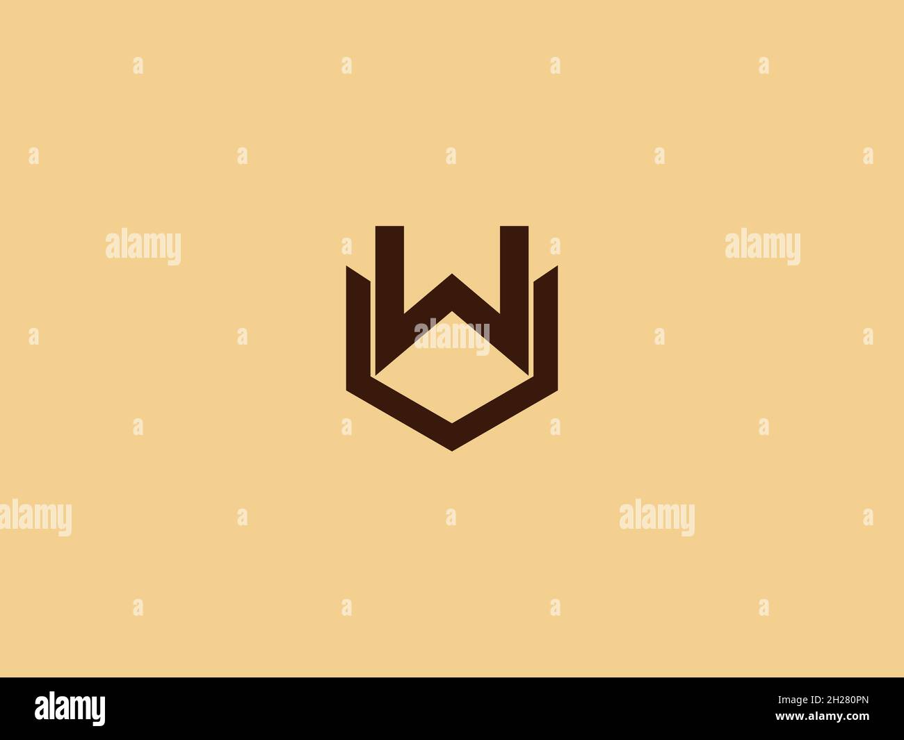 letter w and v logo with negative space effect for illustration or logo ...