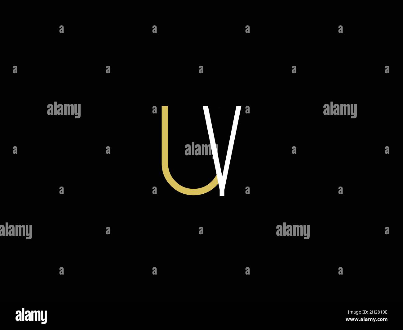 LETTERS UV LOGO DESIGN WITH NEGATIVE SPACE EFFECT FOR ILLUSTRATION USE ...