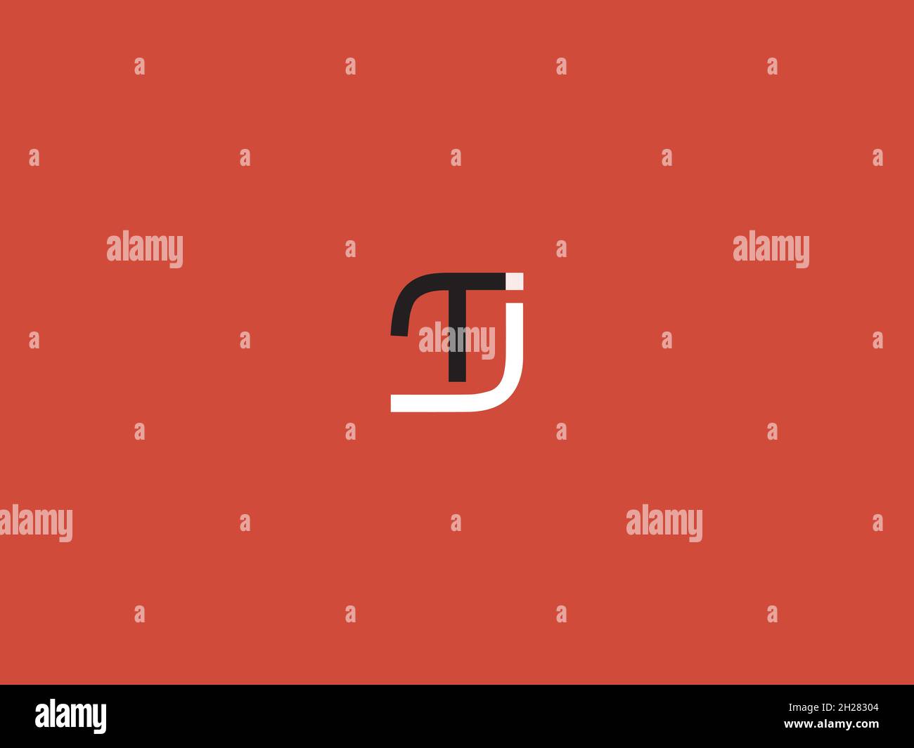 LETTERS TJ LOGO DESIGN WITH NEGATIVE SPACE EFFECT FOR ILLUSTRATION USE ...