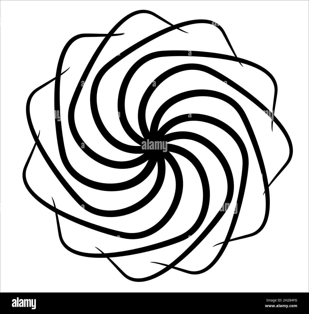 illustration, complex figure of curved lines in the form of a circle ...