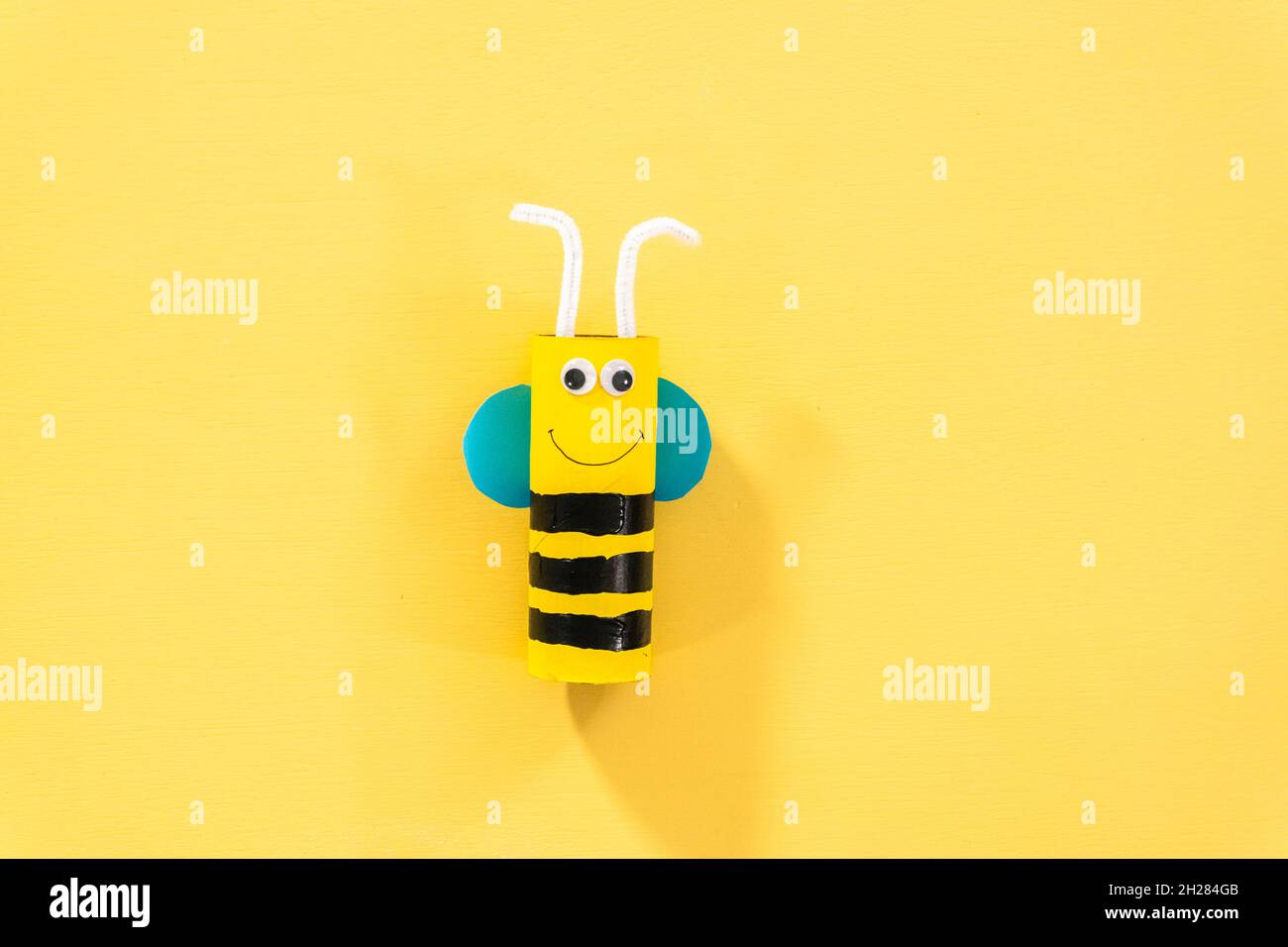 Papercraft project. Colorful bugs made out of empty toilet rolls Stock ...