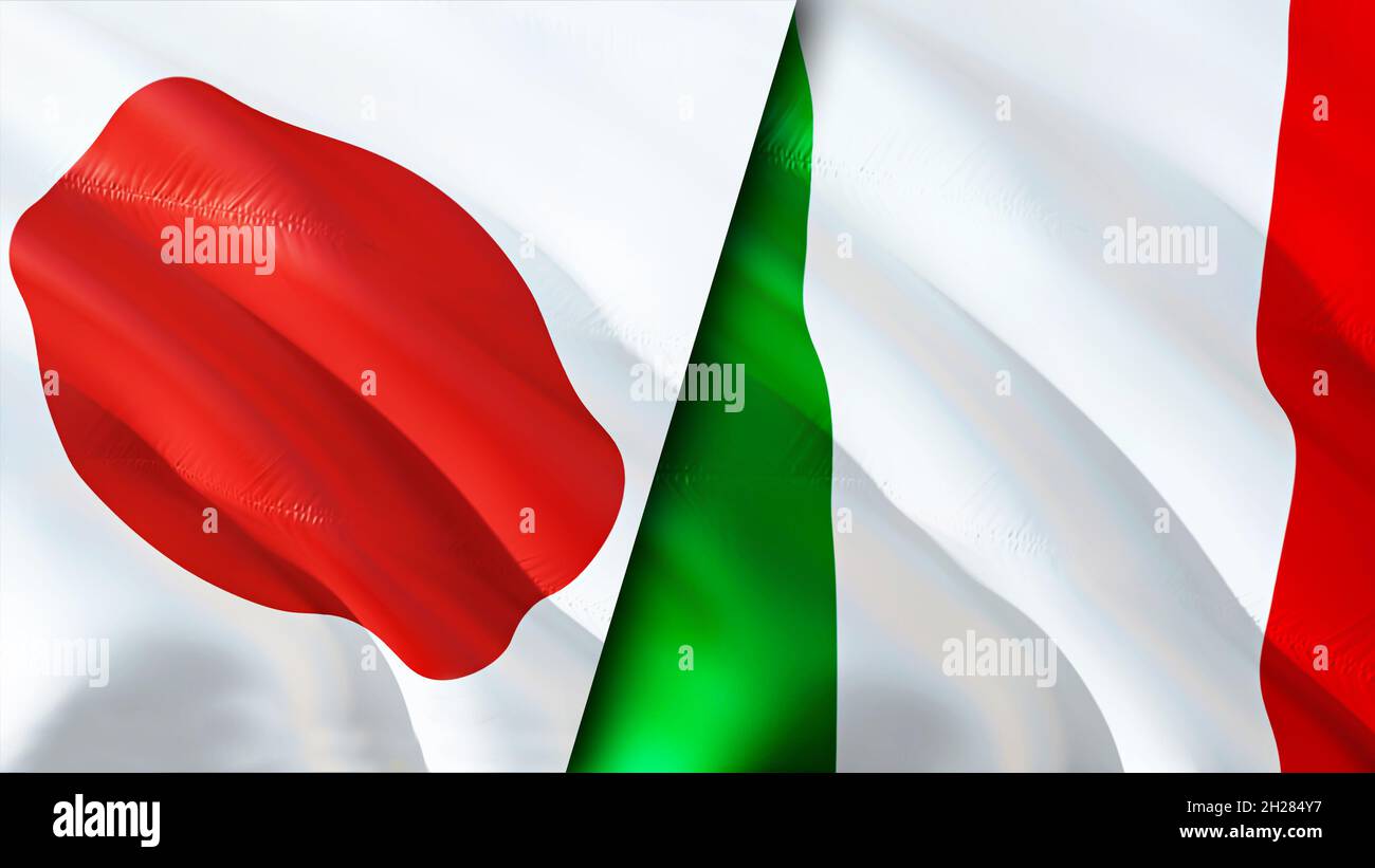 Japan and Italy flags. 3D Waving flag design. Japan Italy flag, picture ...